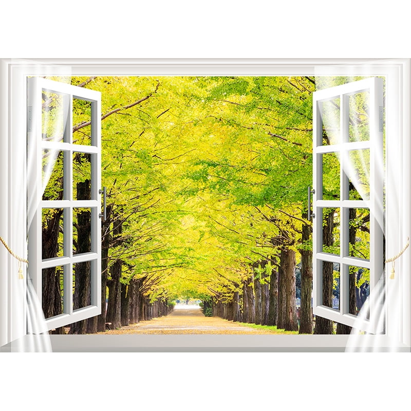 Window Beach Coconut Tree Photography Backdrops Props Scenery Mall ...
