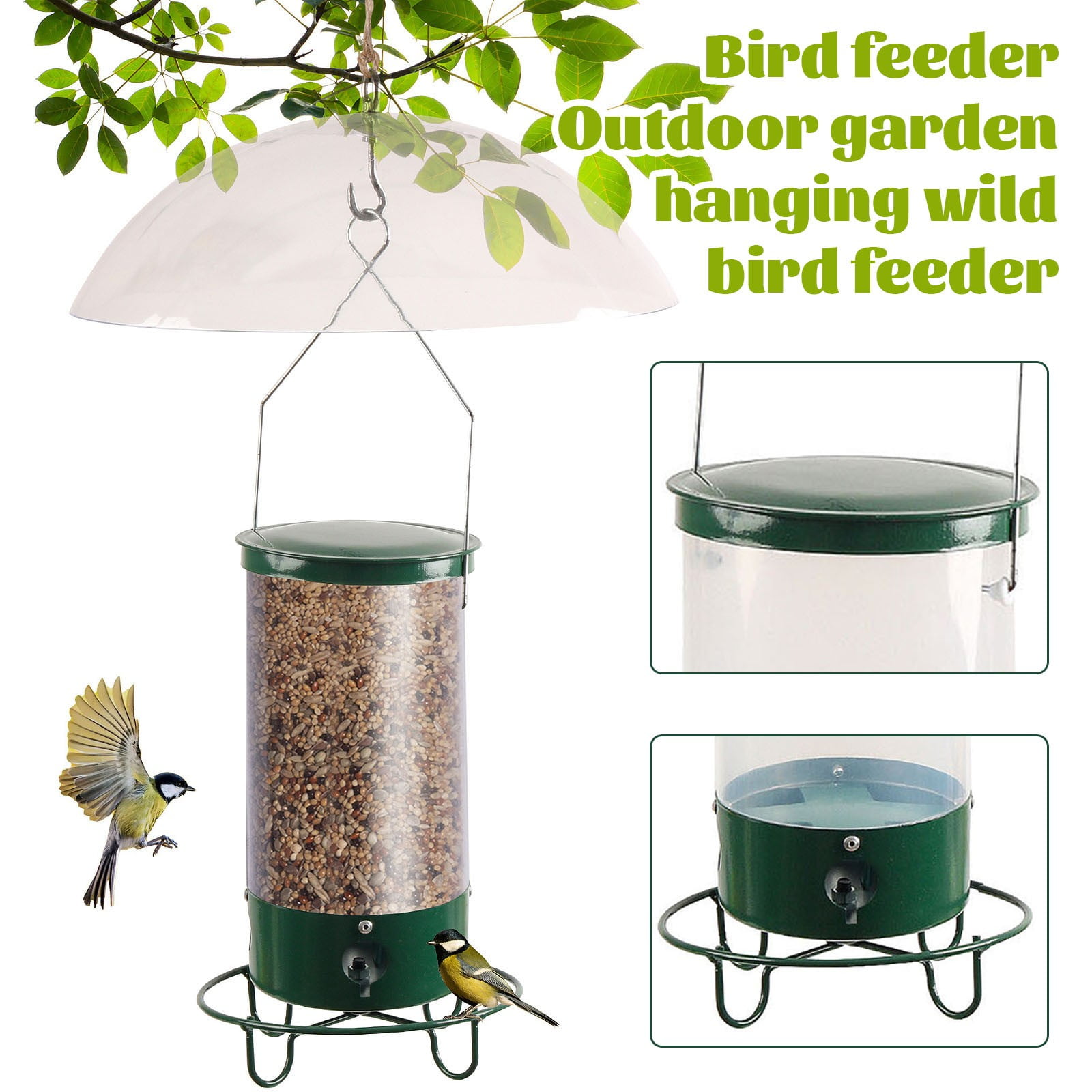 Window Bird Feeder with Non-Marking Self-Adhesive Hooks Clear Window ...