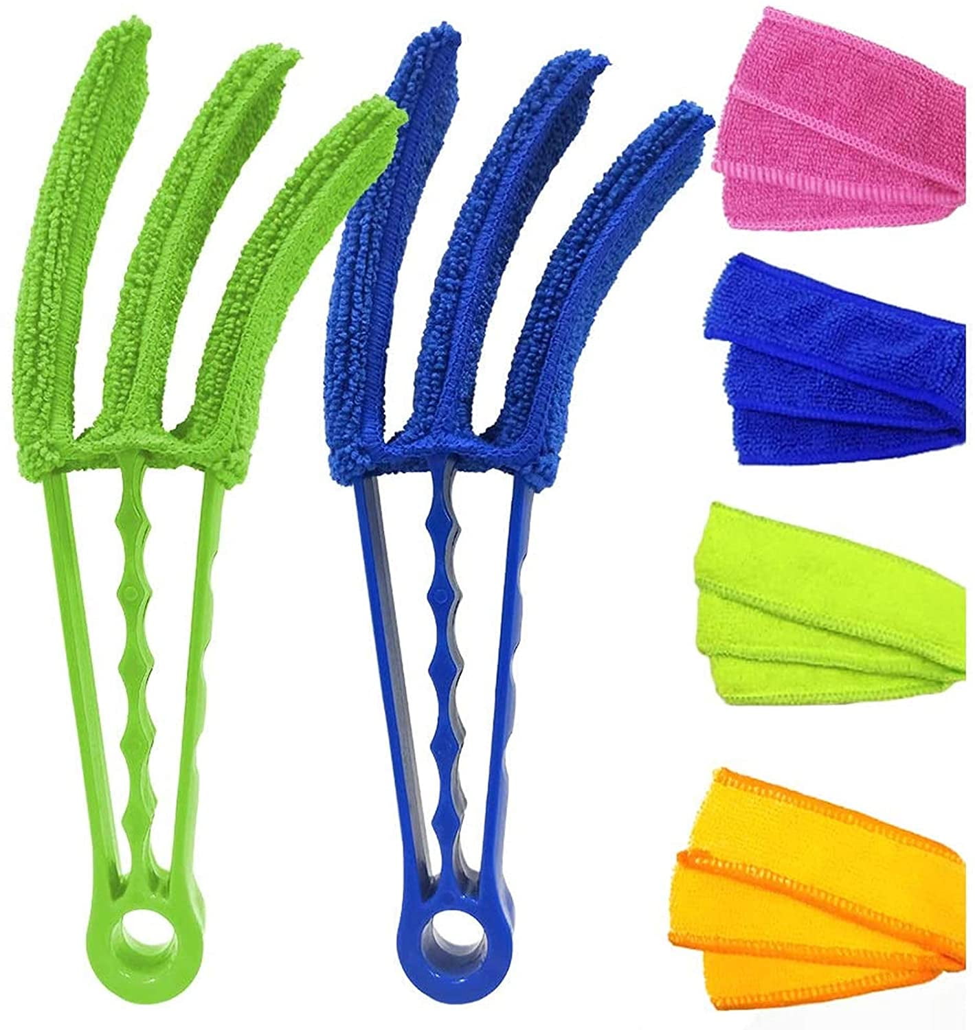 Window Blind Duster Brush 2 Pack with 6 Microfiber Sleeves for Air ...