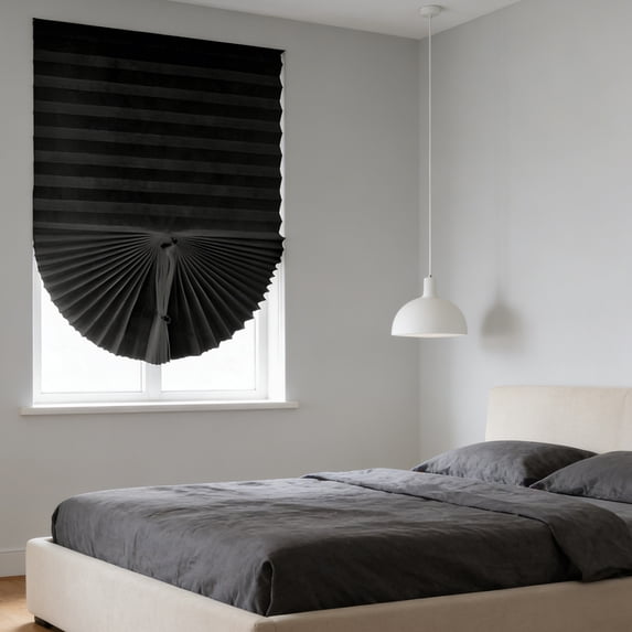 Window Blinds No Drill Pleated Fabric Shades Easy Install Blackout Sun ...