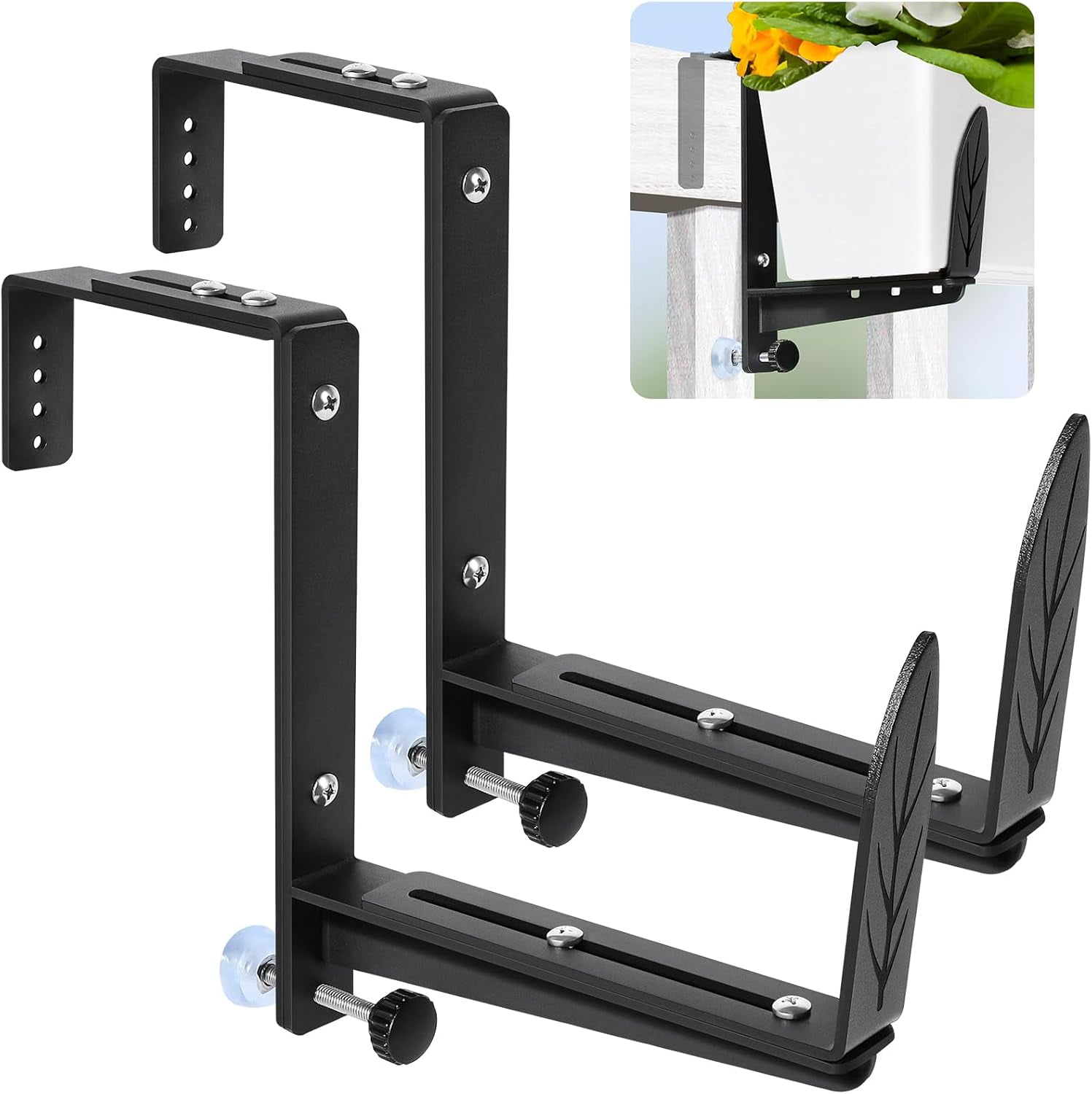 Window Box Brackets, Adjustable Planter Box Brackets, Heavy Duty Iron ...