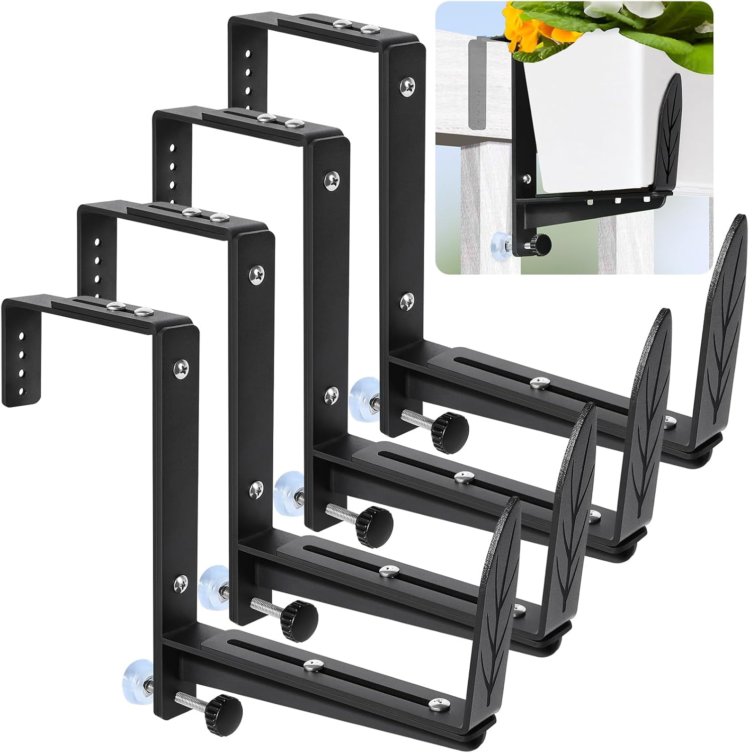 Window Box Brackets, Adjustable Planter Box Brackets, Heavy Duty Iron ...