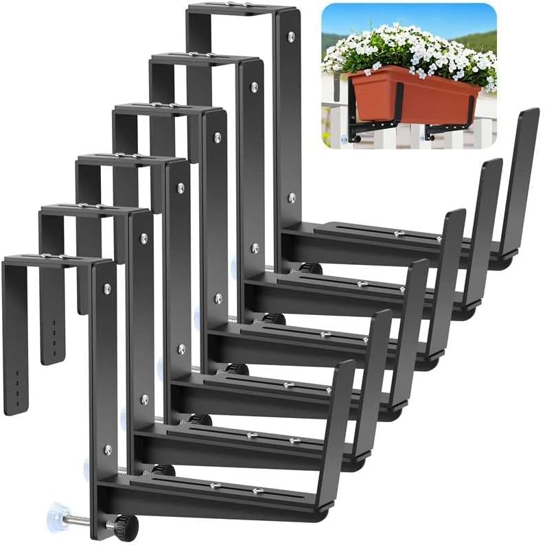 Window Box Brackets, Adjustable Planter Box Brackets, Heavy Duty Iron ...