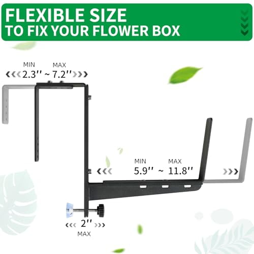 Window Box Brackets, Adjustable Planter Box Brackets, Heavy Duty Iron ...