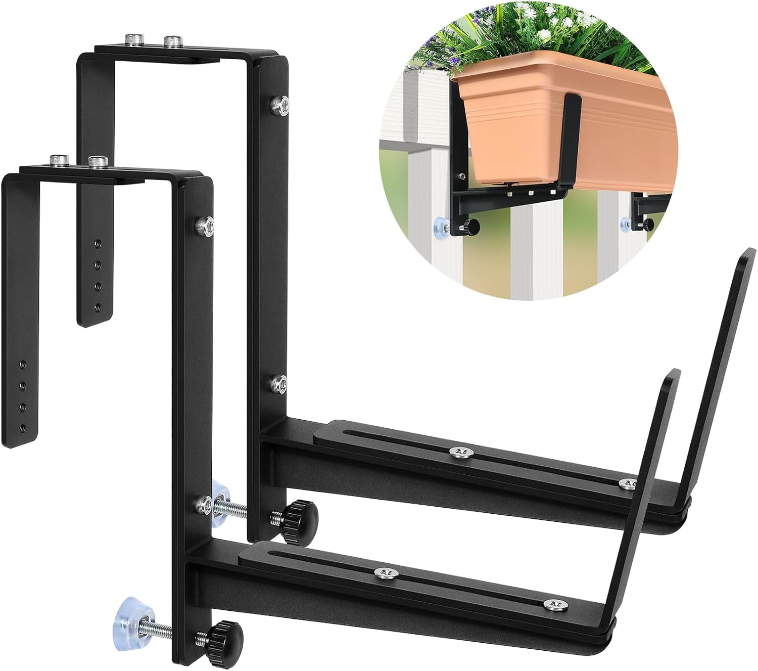 Window Box Brackets, Adjustable Planter Box Brackets, Heavy Duty Iron ...