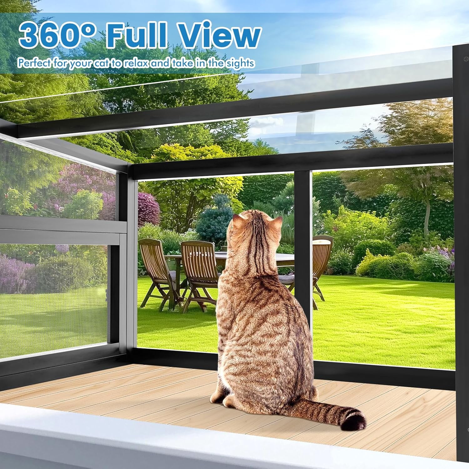 Window Box Catio Outdoor Enclosure for Sunbathing and Napping with Bug ...