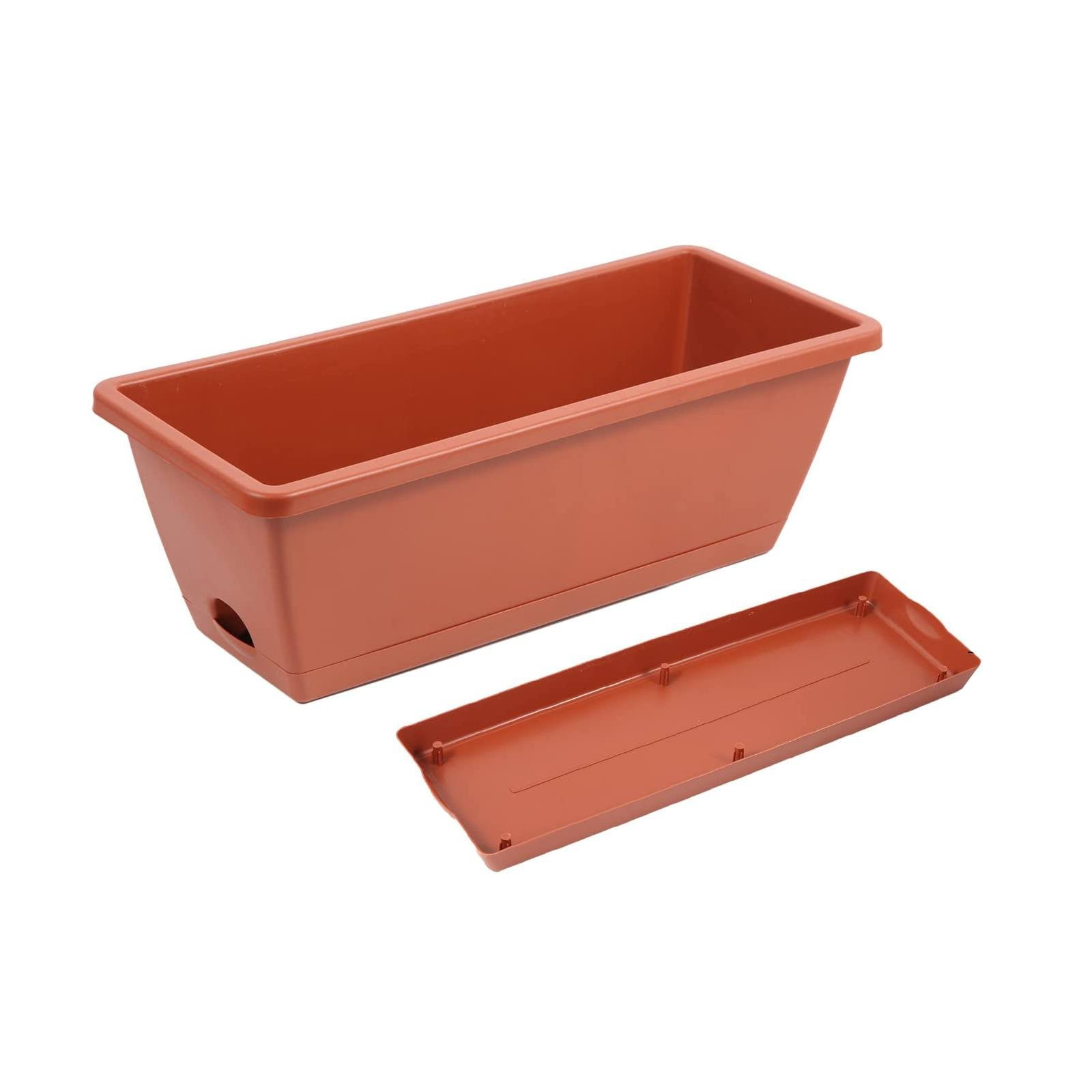 Window Box Planter,1 Pack Plastic Vegetable Flower Planters Boxes 17 ...