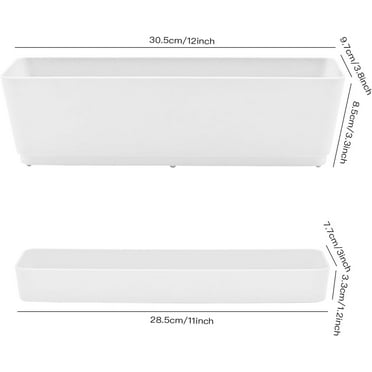Veradek Demi Series Window Box 36" Plastic-Stone Planter - (White/2 ...