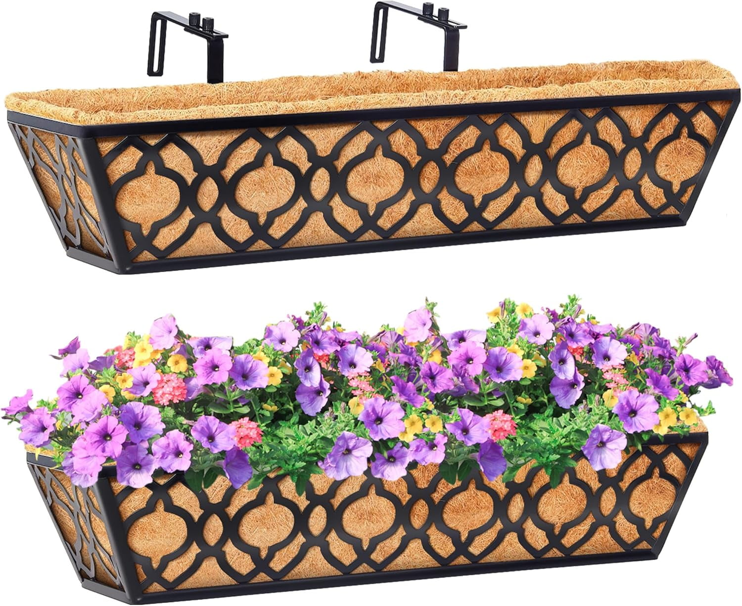 Window Boxes Horse Trough with Coconut Coir Liner, 24 Inch Window Deck ...