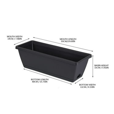 TORUBIA Window Box Planter, 3 Pack 12x3.8 Inch Rectangle Herb Planter ...