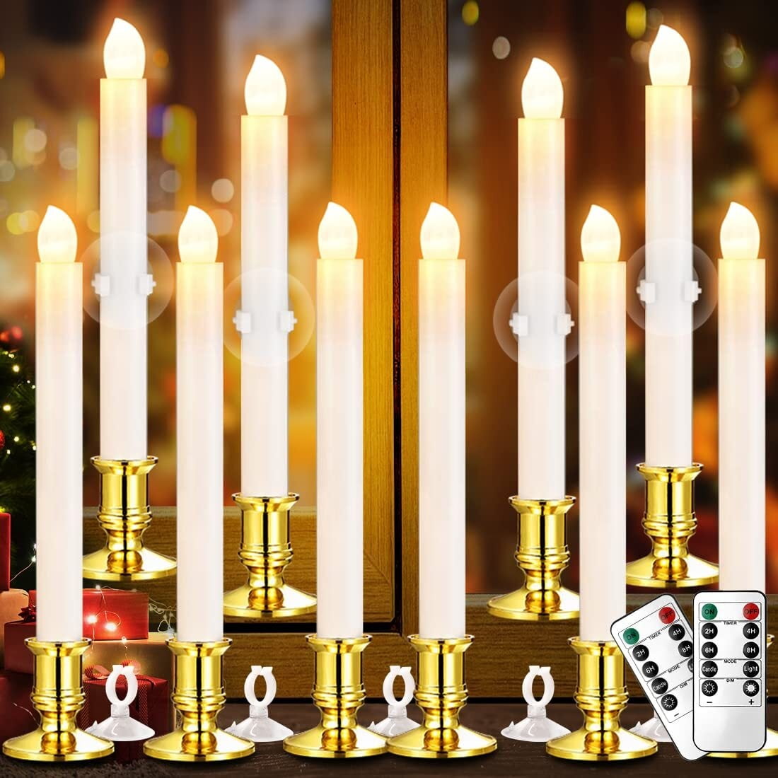 Window Candles, 10 Pack LED Battery Operated Christmas Candles for ...