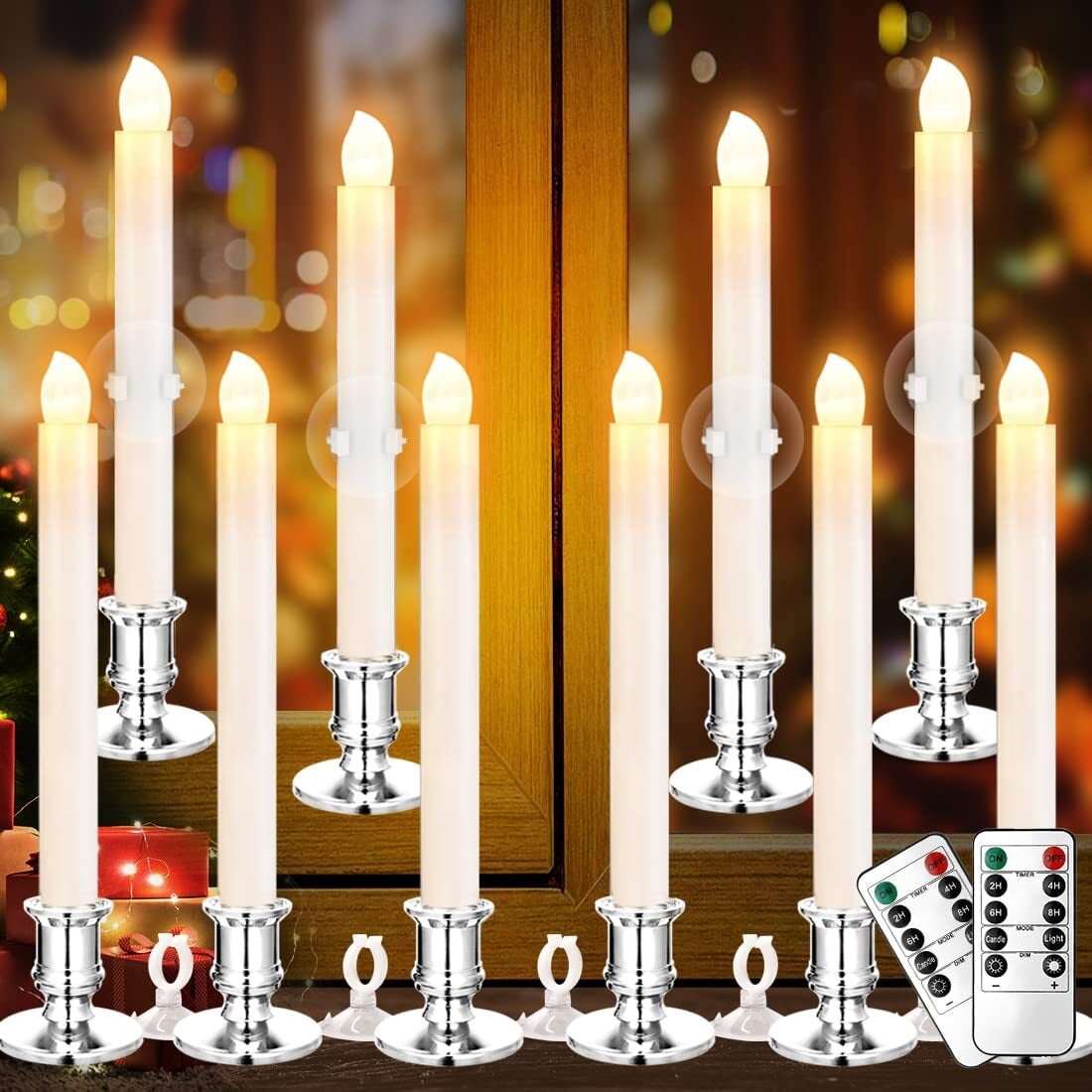 Window Candles, 10 Pack LED Battery Operated Christmas Candles for ...