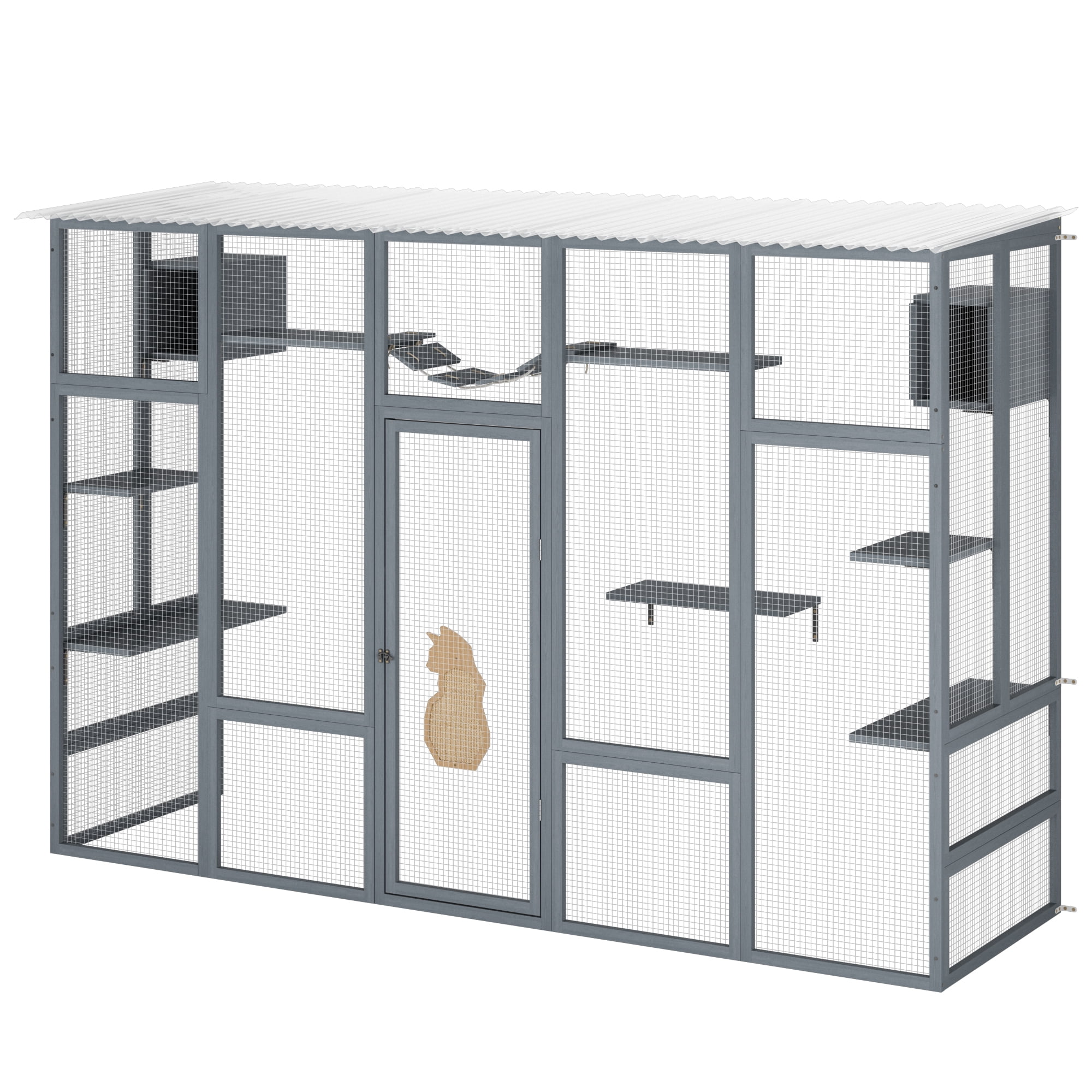 Window Cat Catio Outdoor Cat Enclosure, Large Cat House with 6 ...