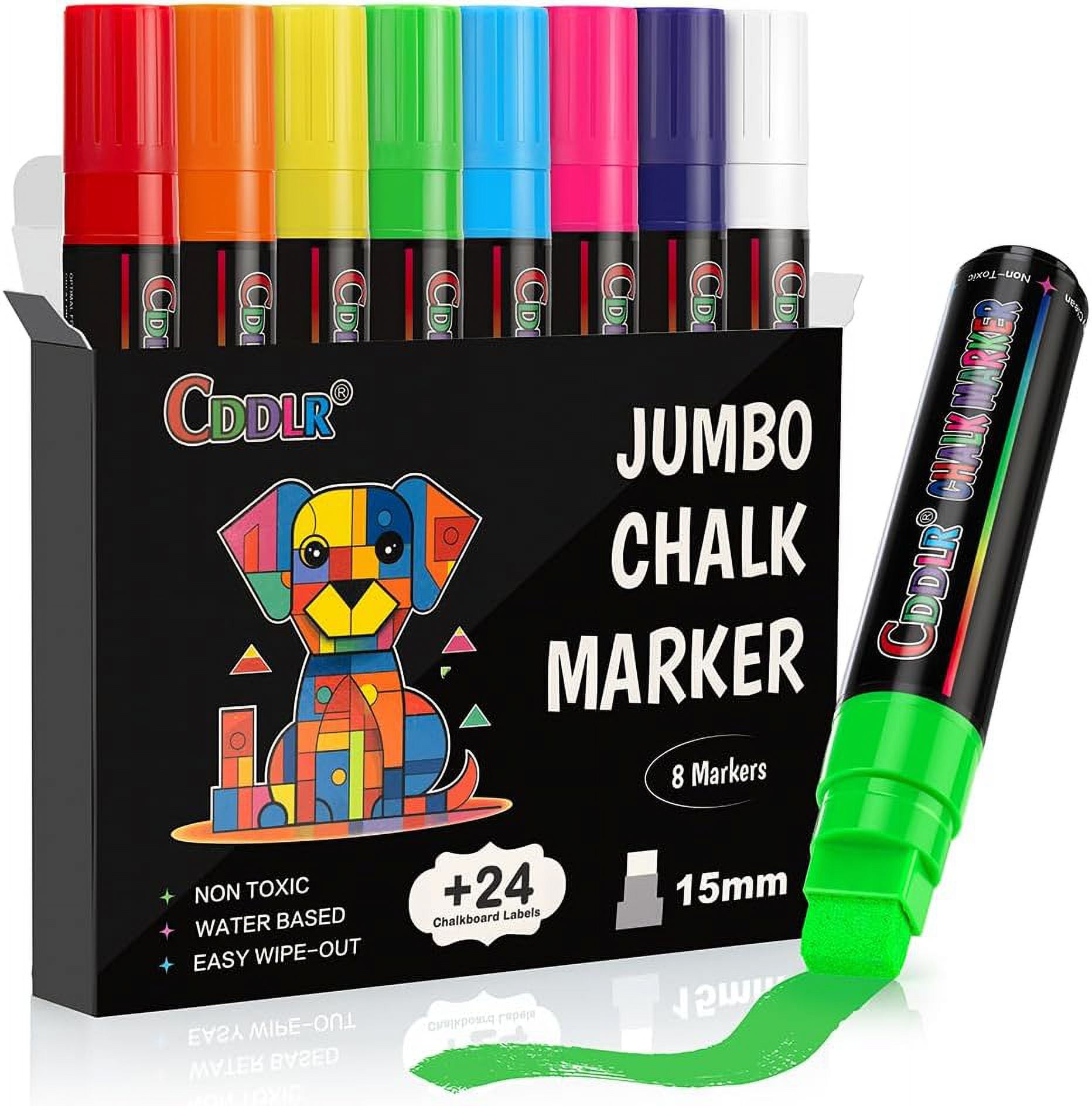 Window Chalk Markers for Cars Washable,Jumbo Liquid Chalk Marker with 8 ...