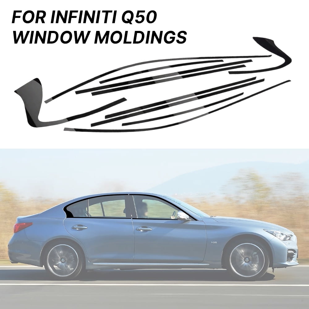 Window Chrome Delete Vinyl Wrap Overlay Trims For 2014-2023 Infiniti ...