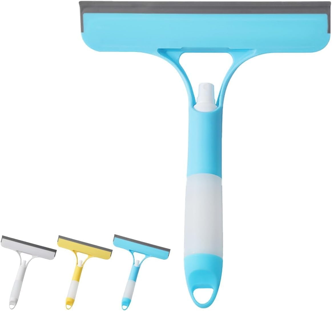 Window Cleaner Tool with Built-in Spray Bottle, Squeegee and Brush ...
