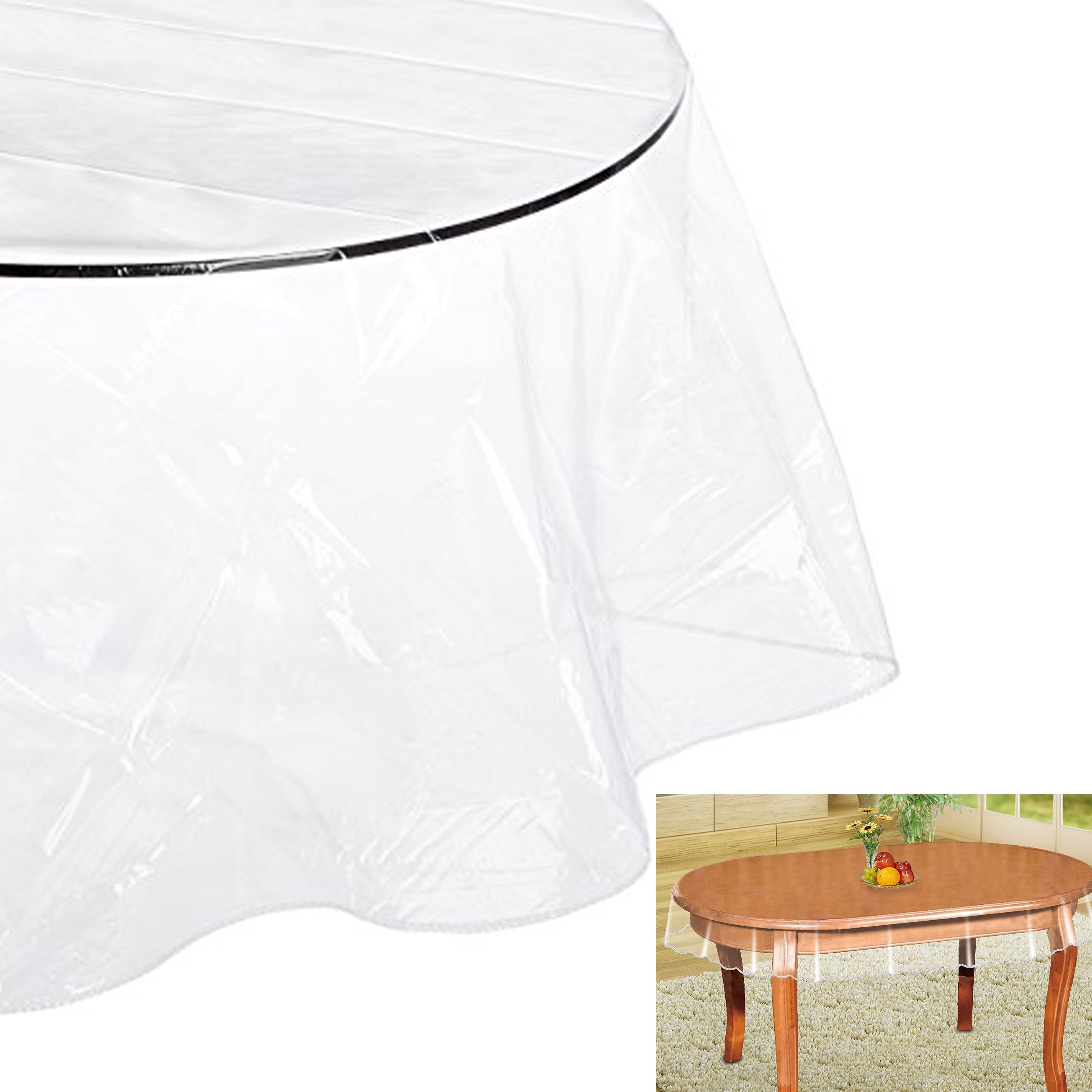Window Clear Vinyl Oblong Tablecloth Protector Heavy Plastic Table ...