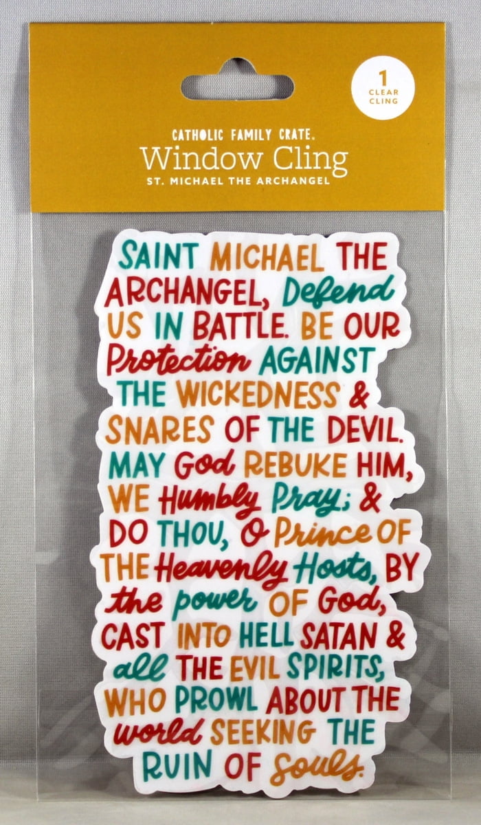 Window Cling St. Michael The Archangel Prayer NEW 1 Cling Window ...