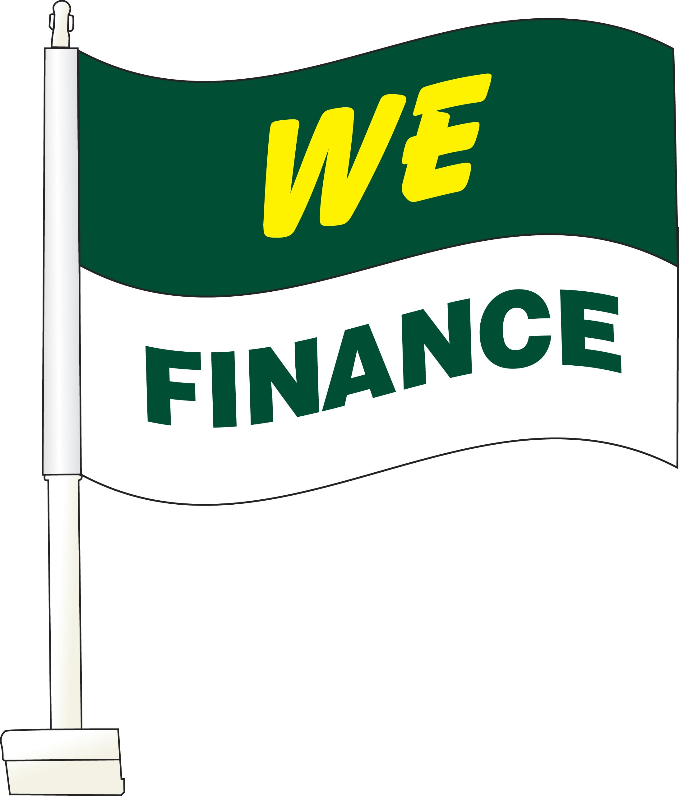 SSWBasics Window Clip On Flag - "We Finance" - 14 3/4"W x 11"H - Set of ...