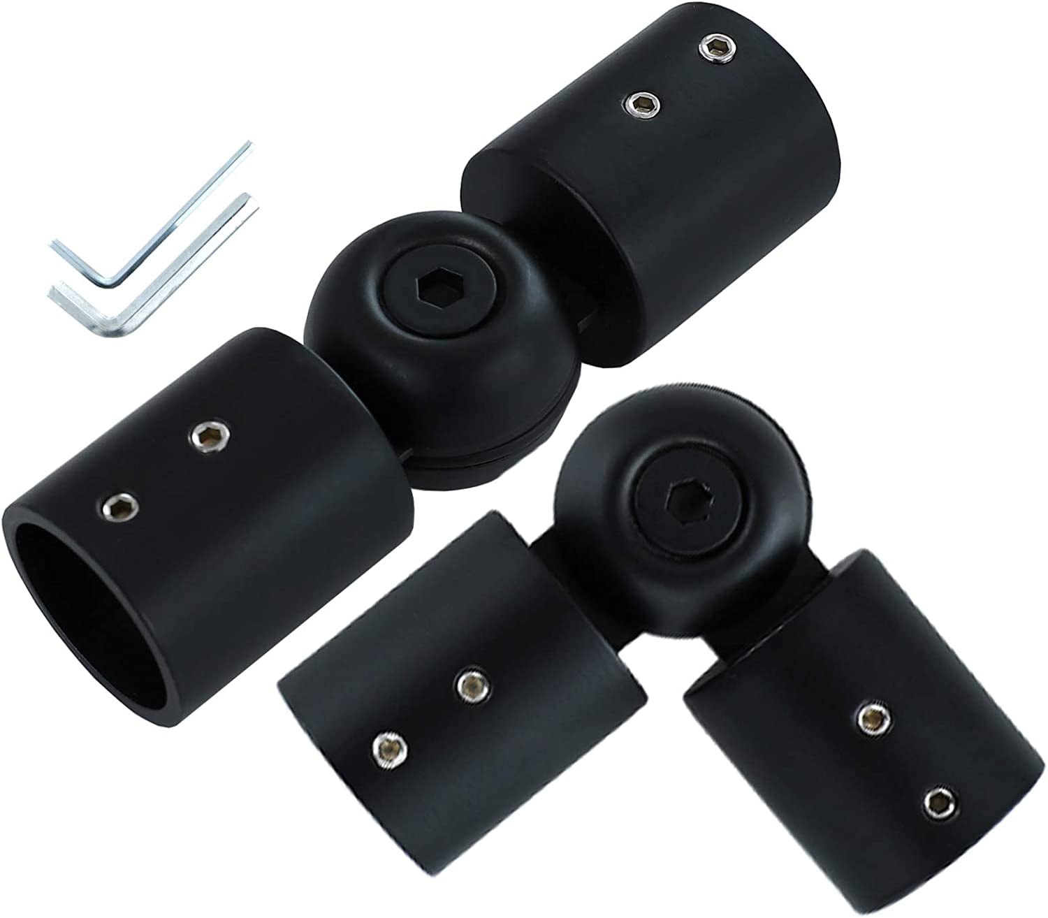 Window Corner Curtain Rod Connector Set of 2, Adjustable Curtains Rods ...