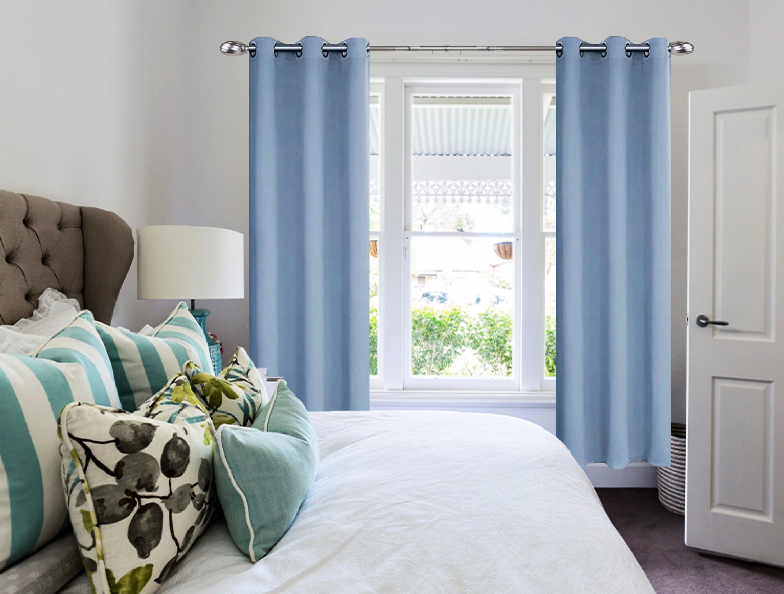 Window Curtain Blackout Room Darkening K68 slate color thermal drapes ...