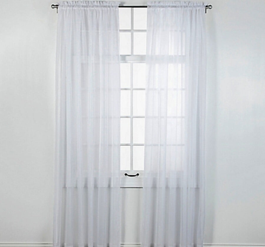 Window Curtain Fabric Rod Pocket /Sheer Voile PLAIN Assorted Colors ...