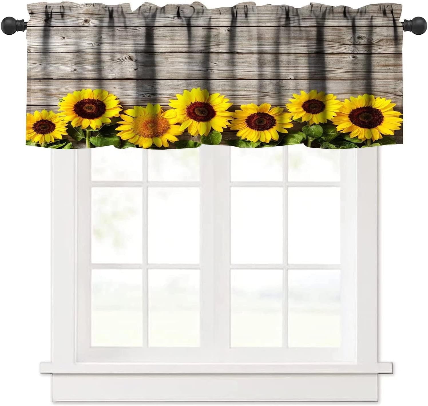 Window Curtain Kitchen Valance for Living Room Retro Farmhouse ...