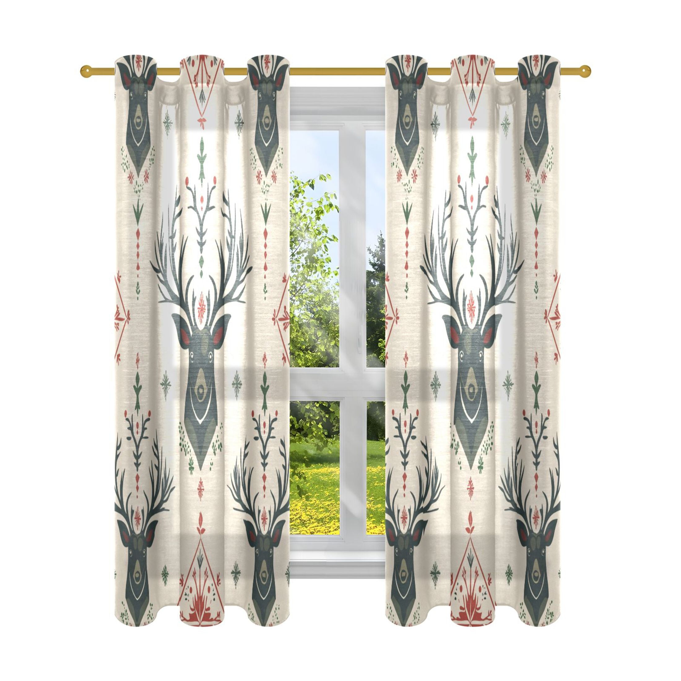 Window Curtain Panels Cotton And Linen Decorative Curtains ...