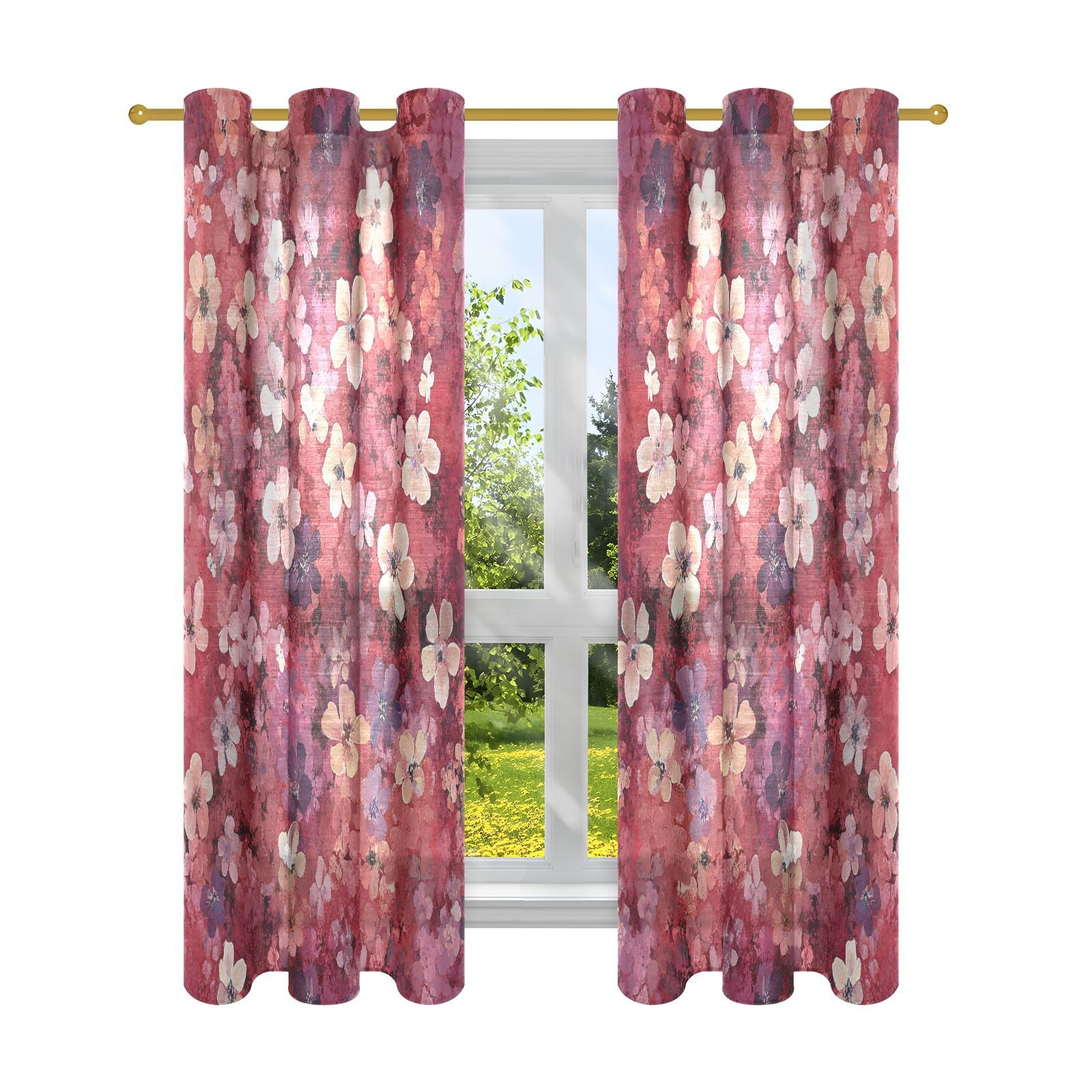 Window Curtain Panels Cotton Linen Decorative Curtains - Symmetri ...