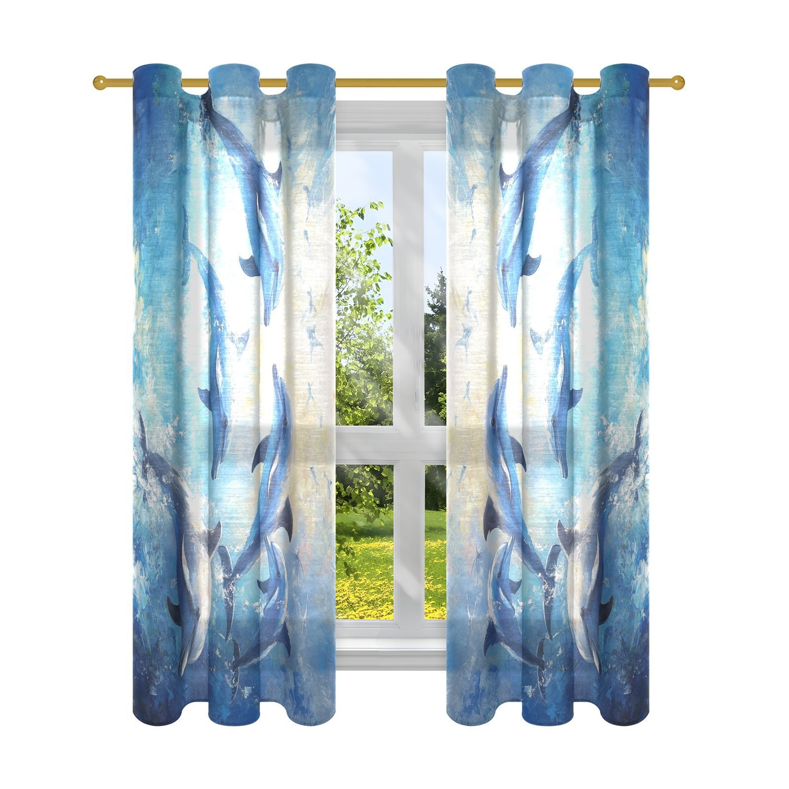 Window Curtain Panels Cotton Linen Decorative Curtains - Symmetrical ...