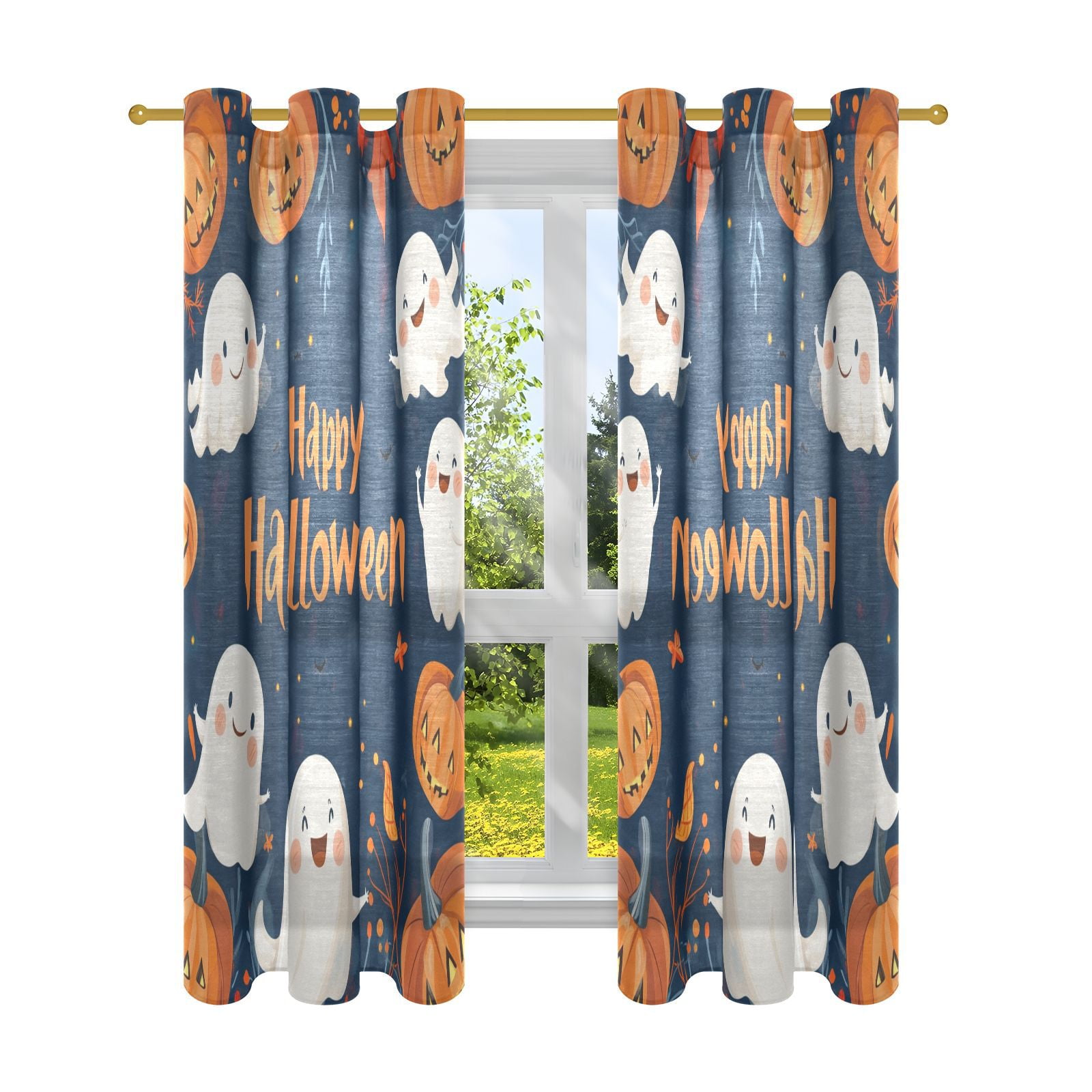 Window Curtain Panels Cotton Linen Decorative Curtains - Symmetrical ...