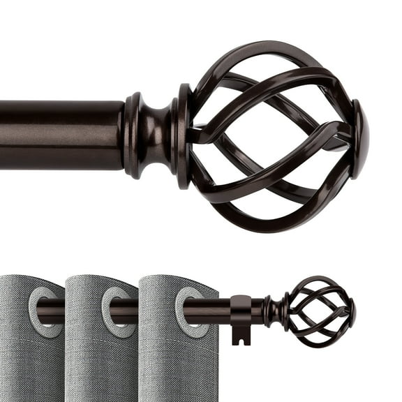 1 Inch Extra Long Curtain Rod 140 to 195 Inches Silver Heavy Duty ...