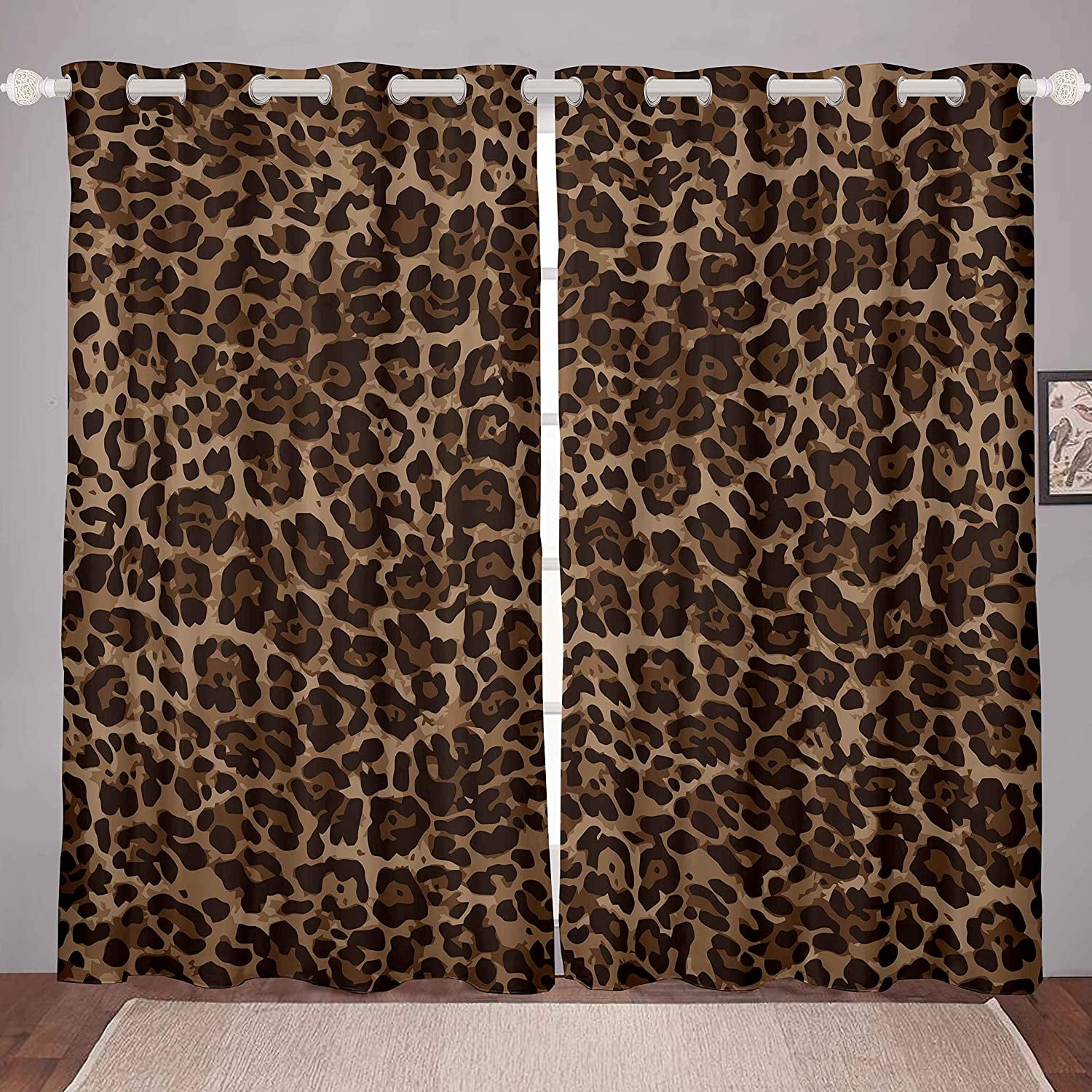 Window Curtains Patchwork Cow Fur Print Curtains For Living Room ...