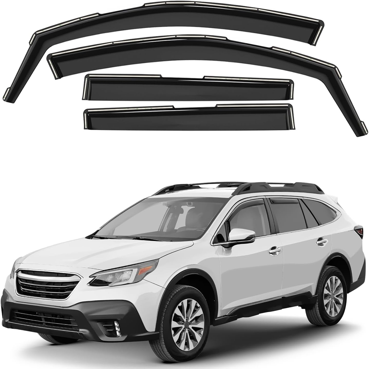 Window Deflectors Smoke Tinted in-Channel Side Window Vent Visor ...