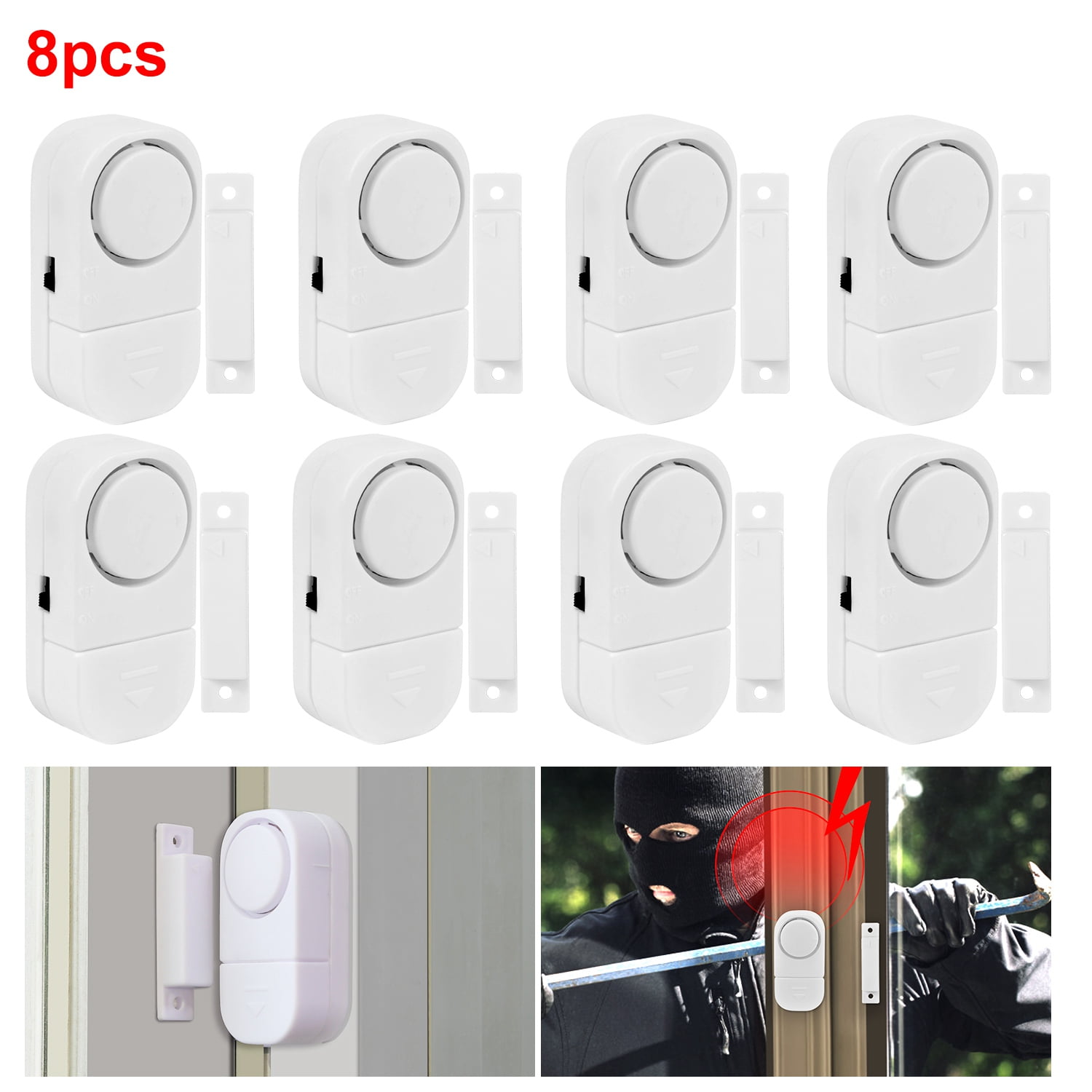 Window/Door Alarm Bell, Wireless Sensor Anti-Theft Alarm Magnet Alarms ...