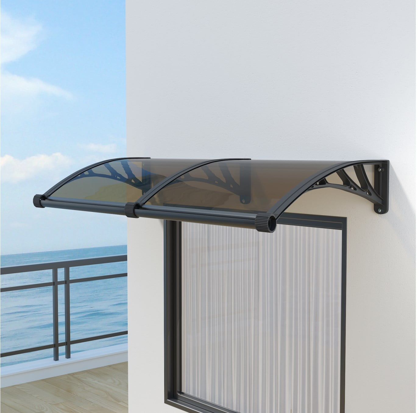 Window Door Awning Canopy with Large Sink, Polycarbonate Window Awnings ...