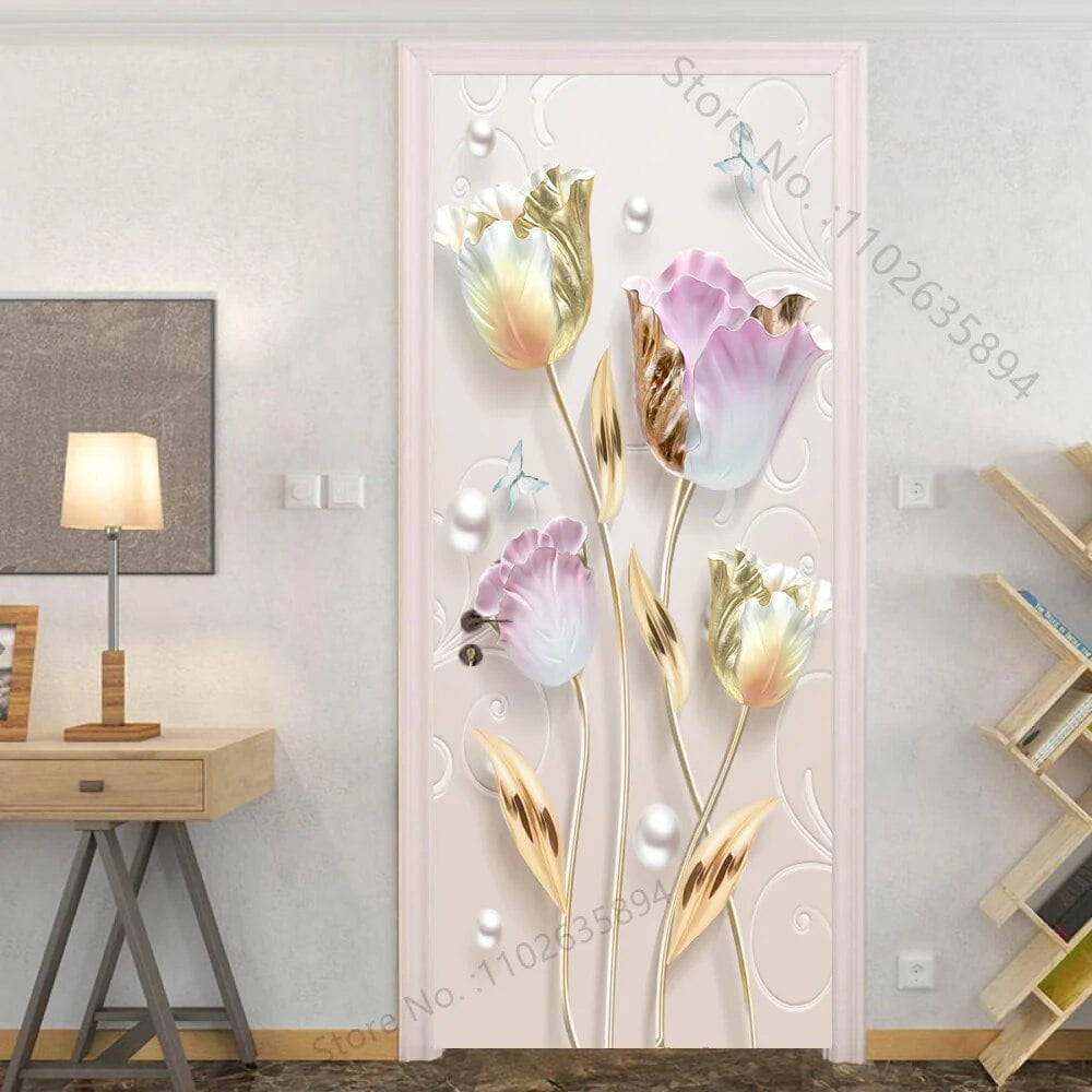 Window Door Stickers Wallpaper For Self-adhesive 3d Entrance Bathroom ...