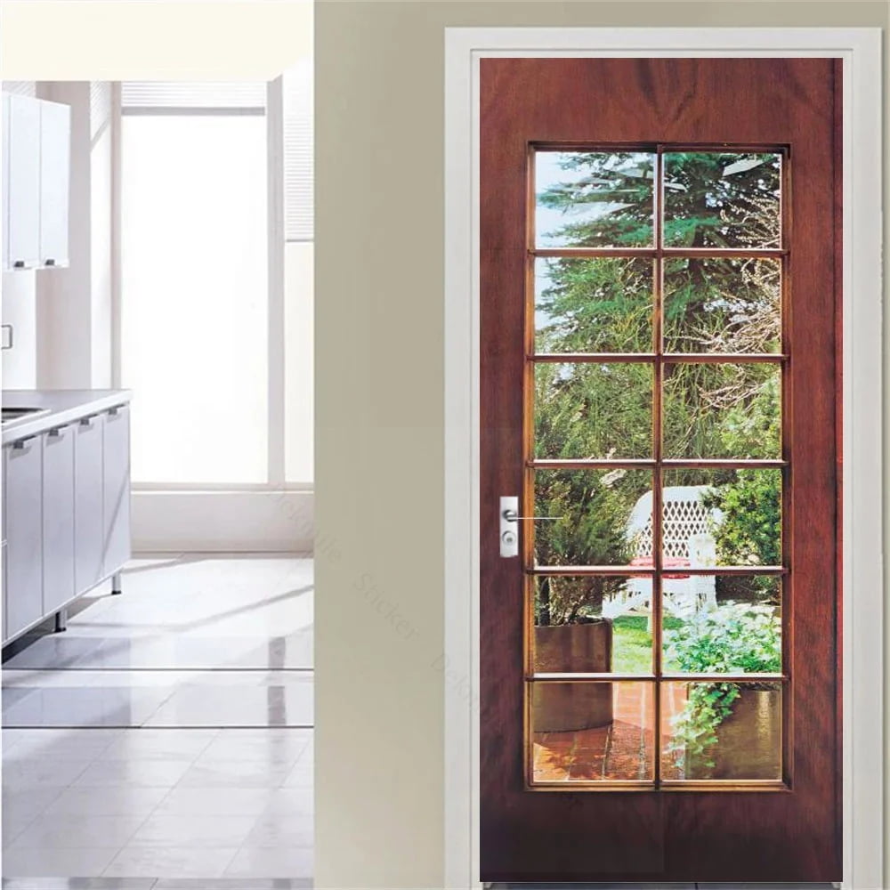 Window Film Door Sticker Glass Films D Natural Scenery Privacy Films ...