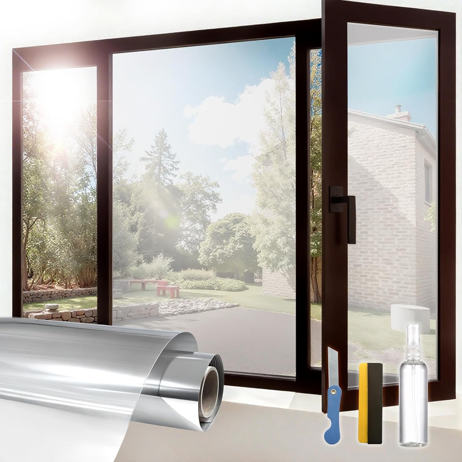 Window Film One Way Daytime Static Cling, Mirror Roll Heat Control Anti ...