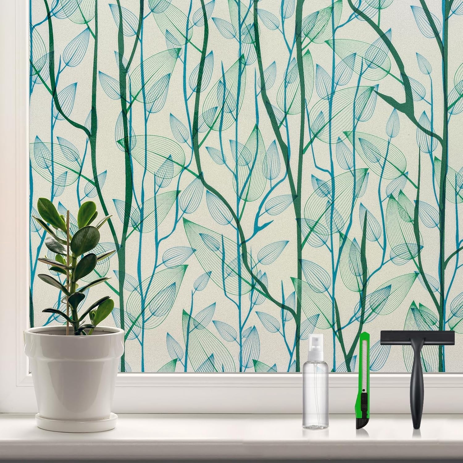 Window Film Privacy with Installation Tools, Decorative Stained Glass ...