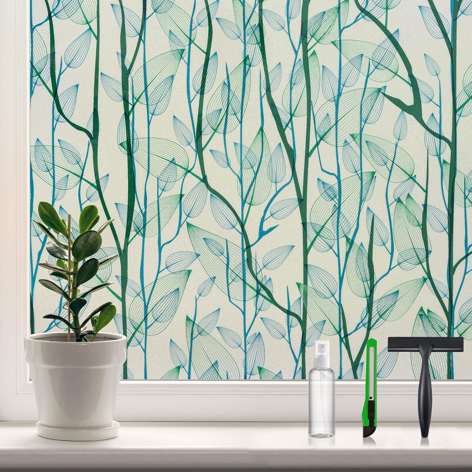 Window Film Privacy with Installation Tools, Decorative Stained Glass ...