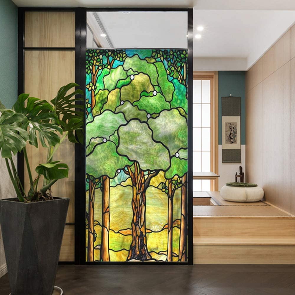 Window Film Privacy Tree Of Life Decorative Window Sticker No Glue ...