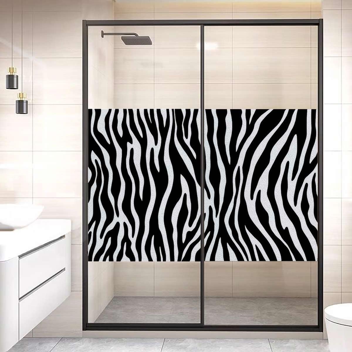 Window Film Sticker Glueless Sticker Zebra Print Electrostatic Glass ...