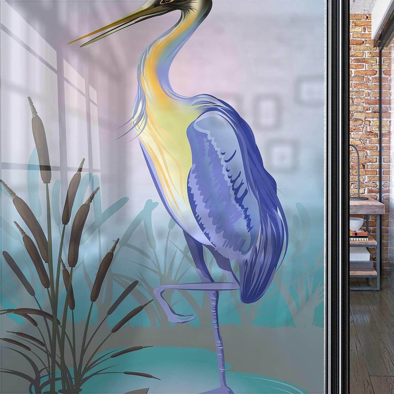 Window Film Sun Blocking Brid Window Privacy Film Blue Covering Privacy ...