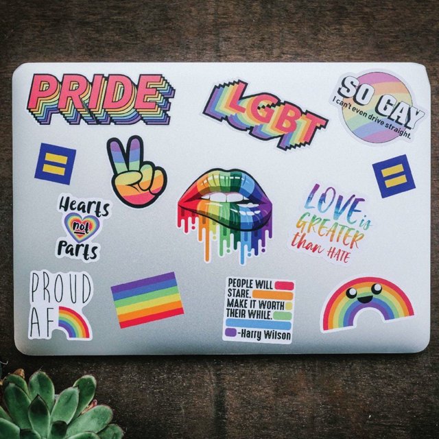Window Flakes LGBTQ Pride Laptop Stickers, Computer & Journal Decals ...