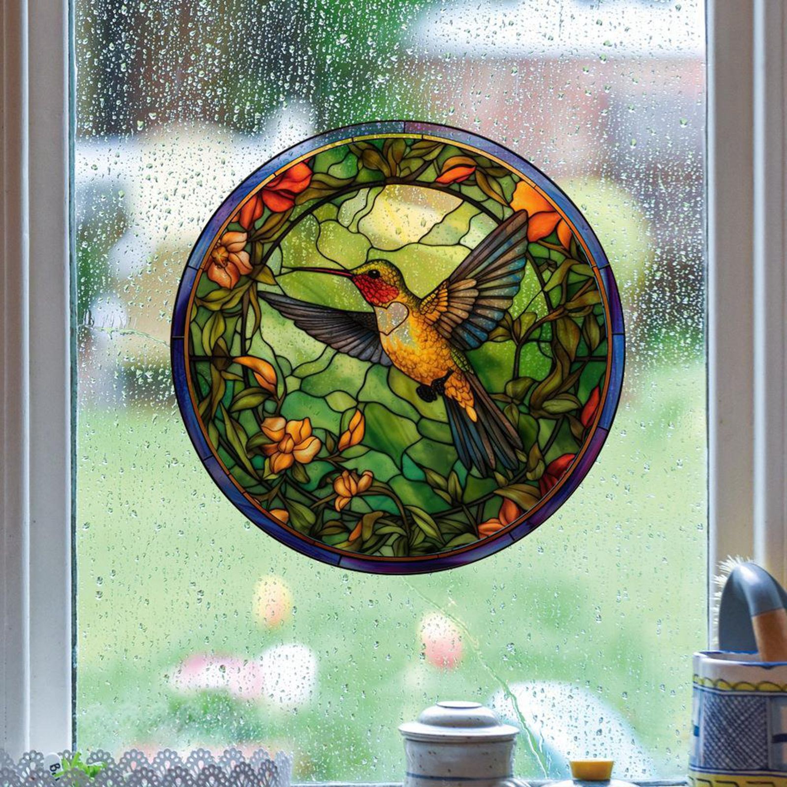 Window Flower Anti Collision Warning Stickers Color 3D Electrostatic ...