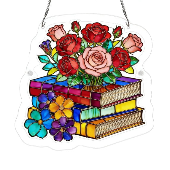 Window Hanging Suncatcher with Book-Themed– Crystal Clear Acrylic ...