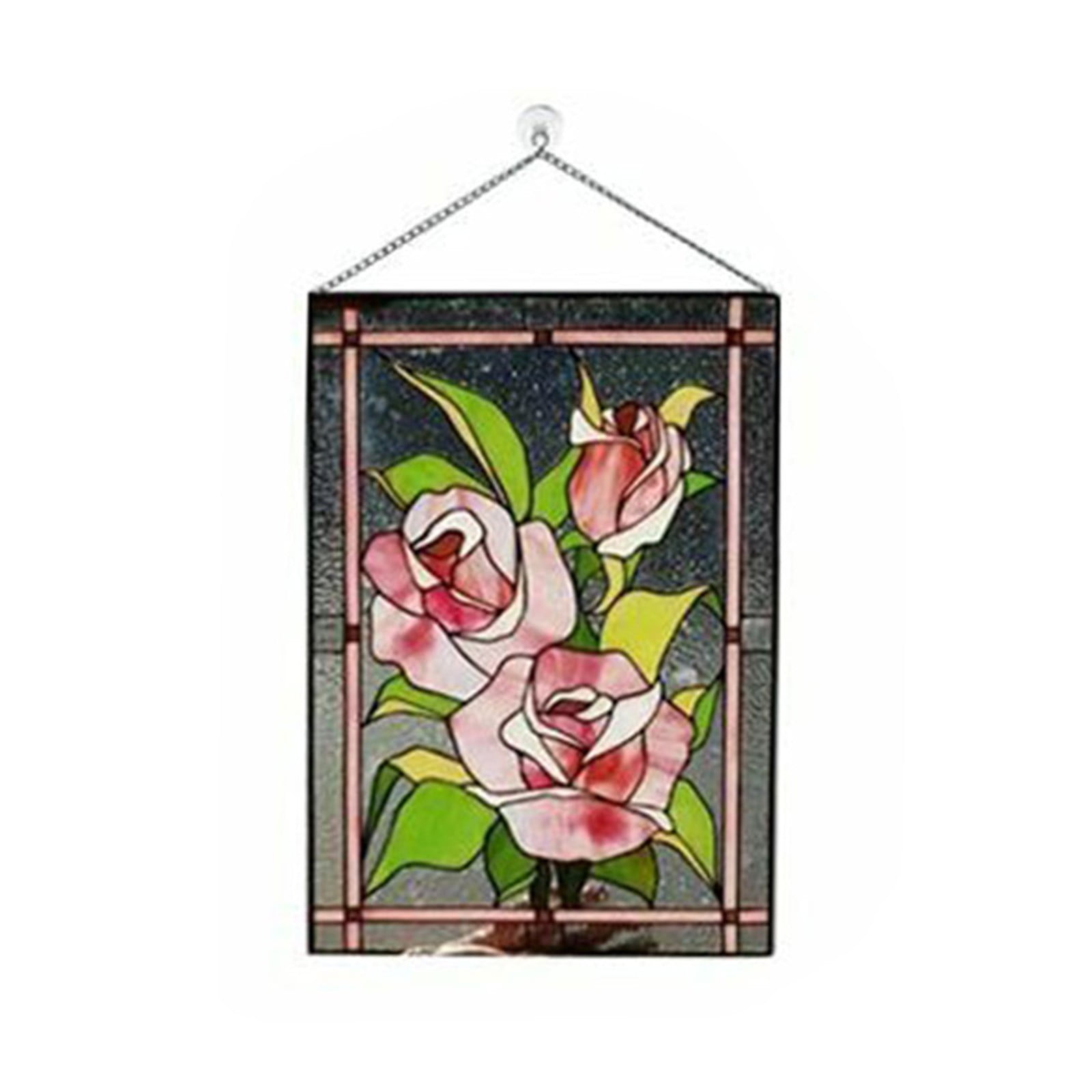 Window Home Pattern Decor Panel Hangings Glass Suncatcher Rectangle ...