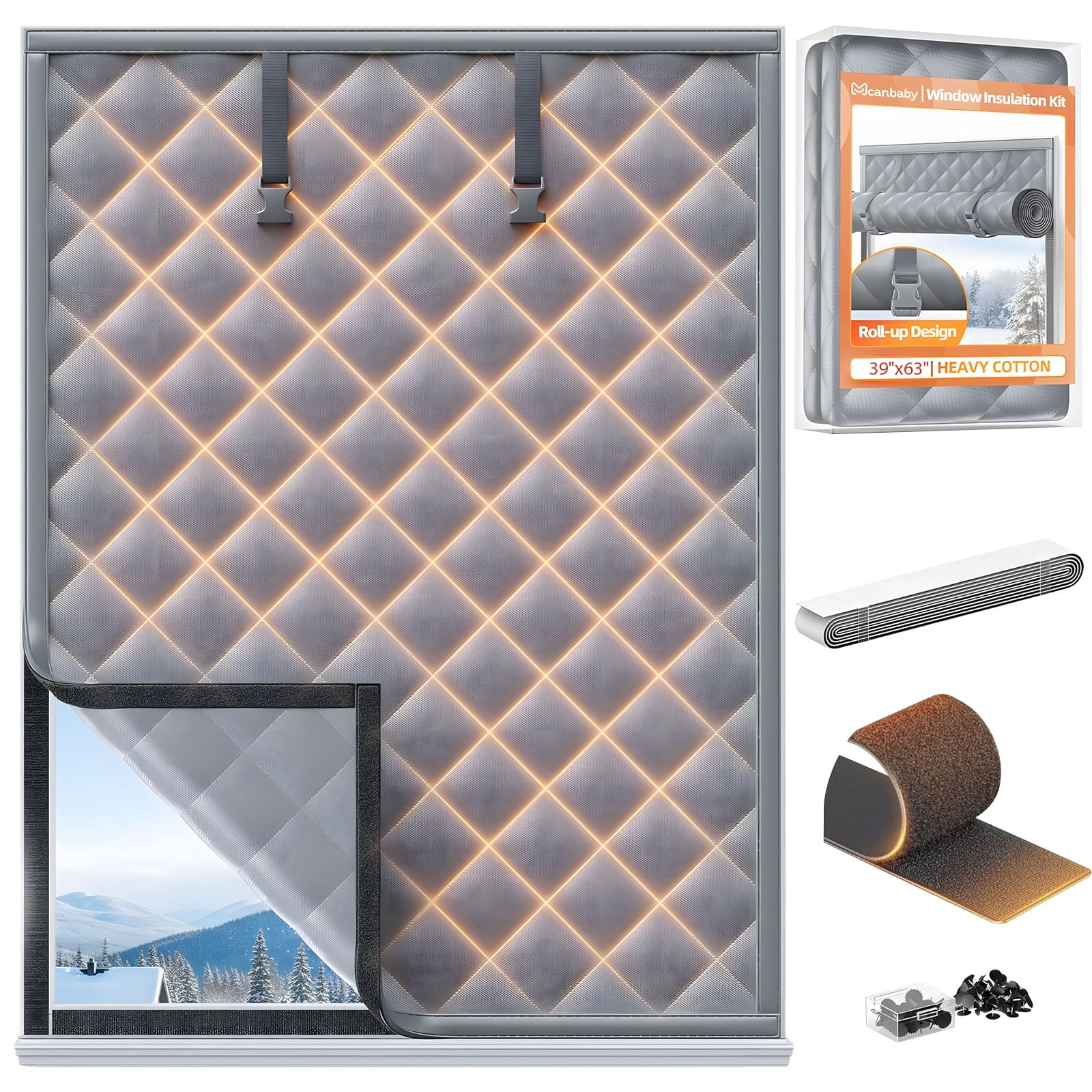 Window Insulation Set for Winter,Cold Weather Thermal Curtain Insulated ...