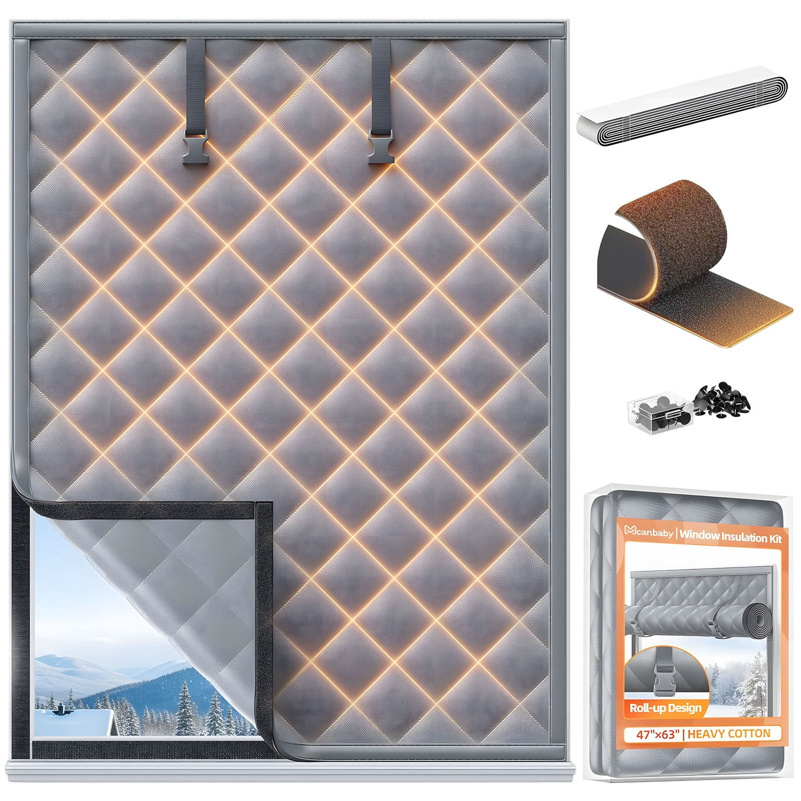 Window Insulation Set for Winter,Cold Weather Thermal Curtain Insulated ...